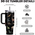 Boys and men dinosaur gifts, 30-ounce travel mug with handle and straw ...