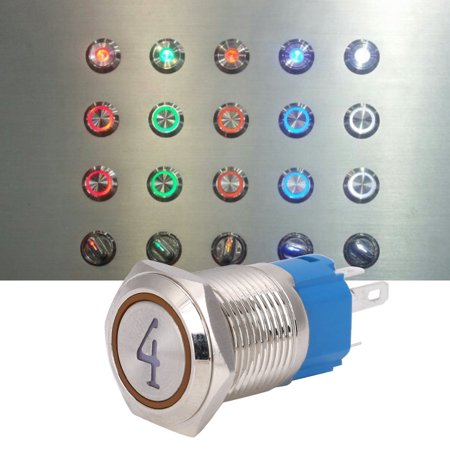 Stainless Steel Push Button Switch, IP65 0.63in Momentary Push Button ...