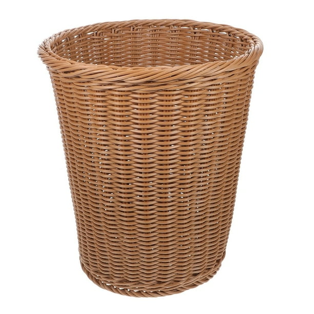 AMERTEER Trash Can Basket Woven Garbage Rattan Bin Waste Flower Can ...
