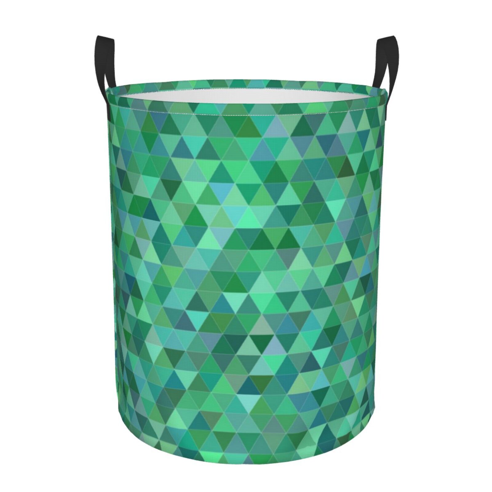 LNWH Laundry Basket, Green Triangle Mosaic Pattern Foldable Laundry ...