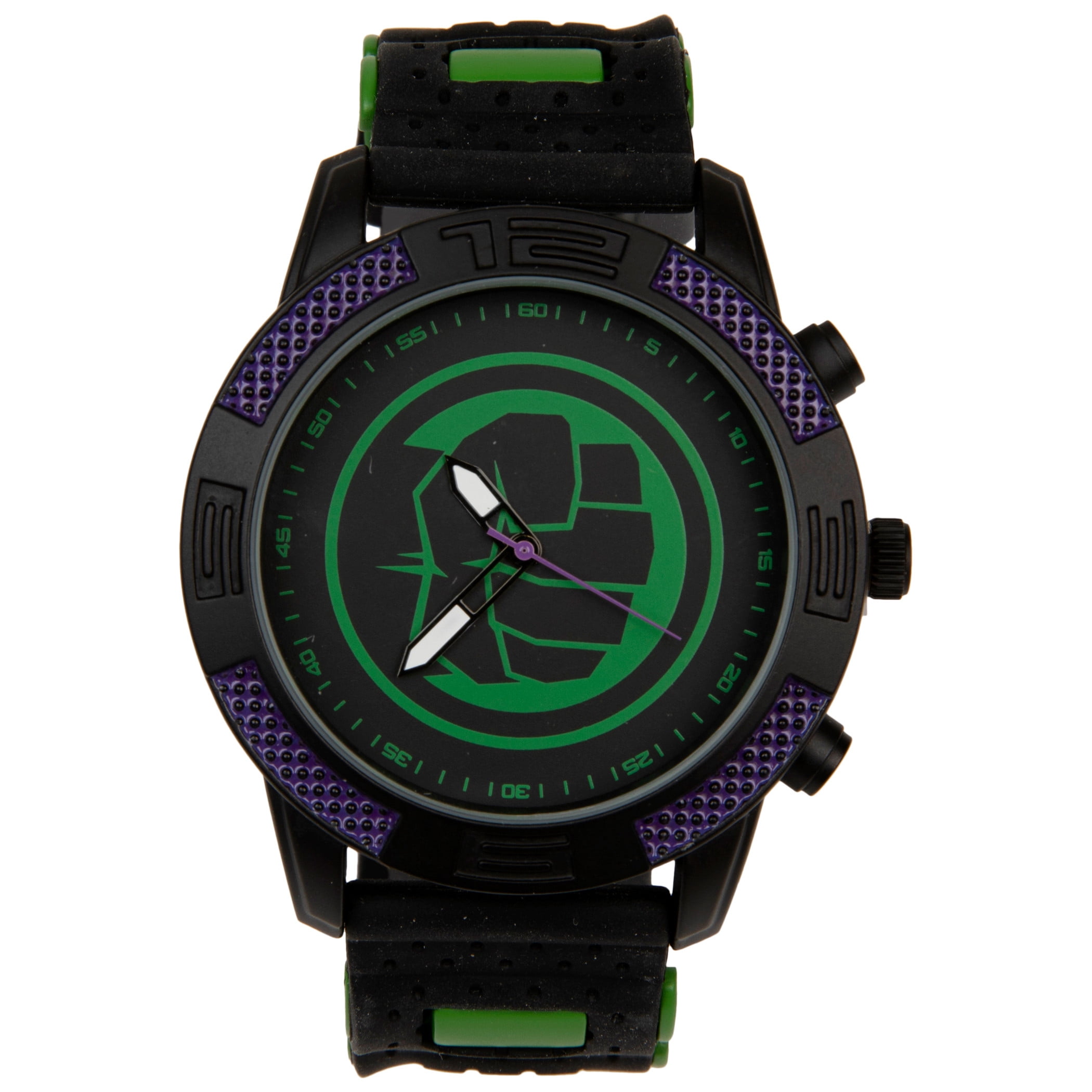 The Incredible Hulk Symbol Marvel Watch with Silicone Band - Walmart.com