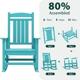 KINGYES HDPE Rocking Chairs Outdoor, Patio Rocking Chairs for Deck Lawn ...