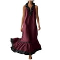 Burgundy Wine Color Block Loose Fit Long for Ladies Fall Summer ...