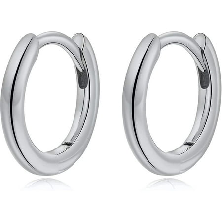 S925 Sterling Silver Post Hoop Huggie Earrings for Women, 14K Gold Filled Small Hypoallergenic ...