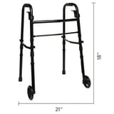 Equate Folding Walker with 5-Inch Wheels, Black – 350 lb Weight ...
