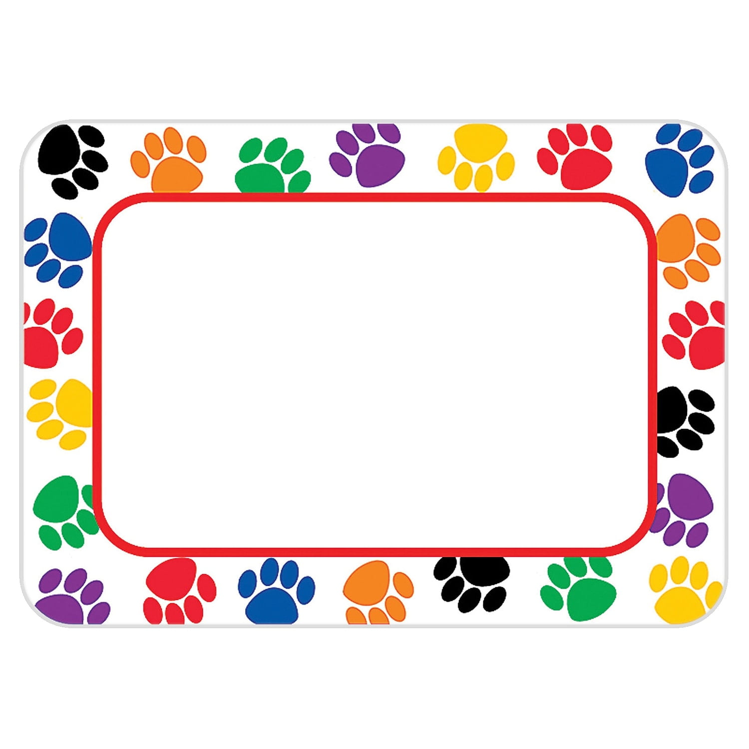 Teacher Created Resources Colorful Paw Prints Name Tags 2.5" x 3.5" 36 ...