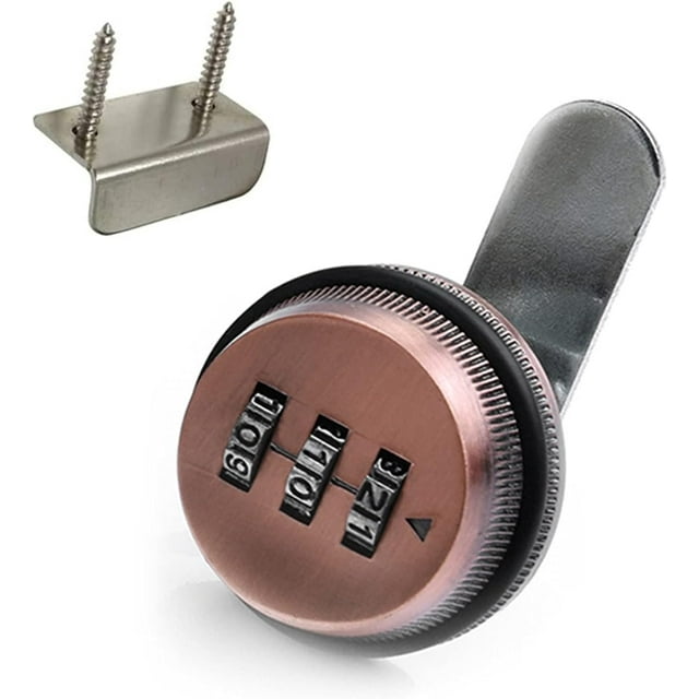LINLIN Combination Cabinet Cam Lock, 3/4 Inch 3-Digit Rotating Tongue ...