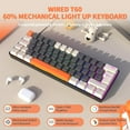 ZIYOU LANG T60 Wired 60% TKL Mechanical Gaming Keyboard with Led Rainbow Backlight Ultra-Compact ...
