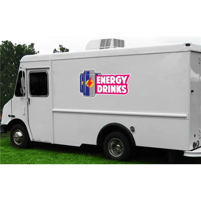 SignMission 12 in. Energy Drinks Concession Decal Sign - Cart Trailer ...