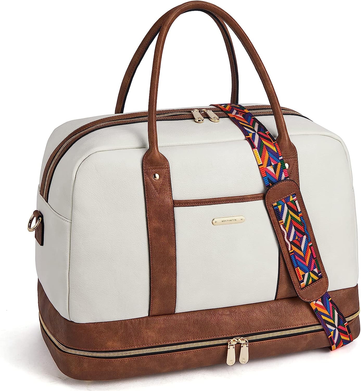 BOSTANTEN Weekender Bags for Women Leather Travel Large Duffle with ...