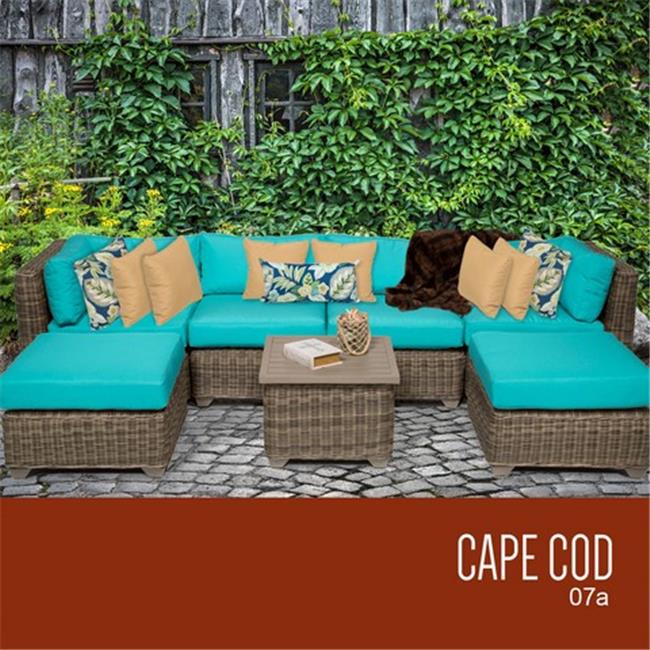 TKC Cape Cod 7 Piece Outdoor Wicker Patio Furniture Set - Walmart.com