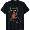 100% Cotton Unisex First of All I'm A Delight Funny Angry Black-Cat ...