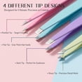 EXLEAF 4Pcs Tweezers Set for Women, Stainless Steel Eyebrow Tweezers ...