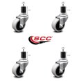 2 Inch Thermoplastic Rubber Wheel 1-7/8 Inch Expanding Stem Caster Set ...