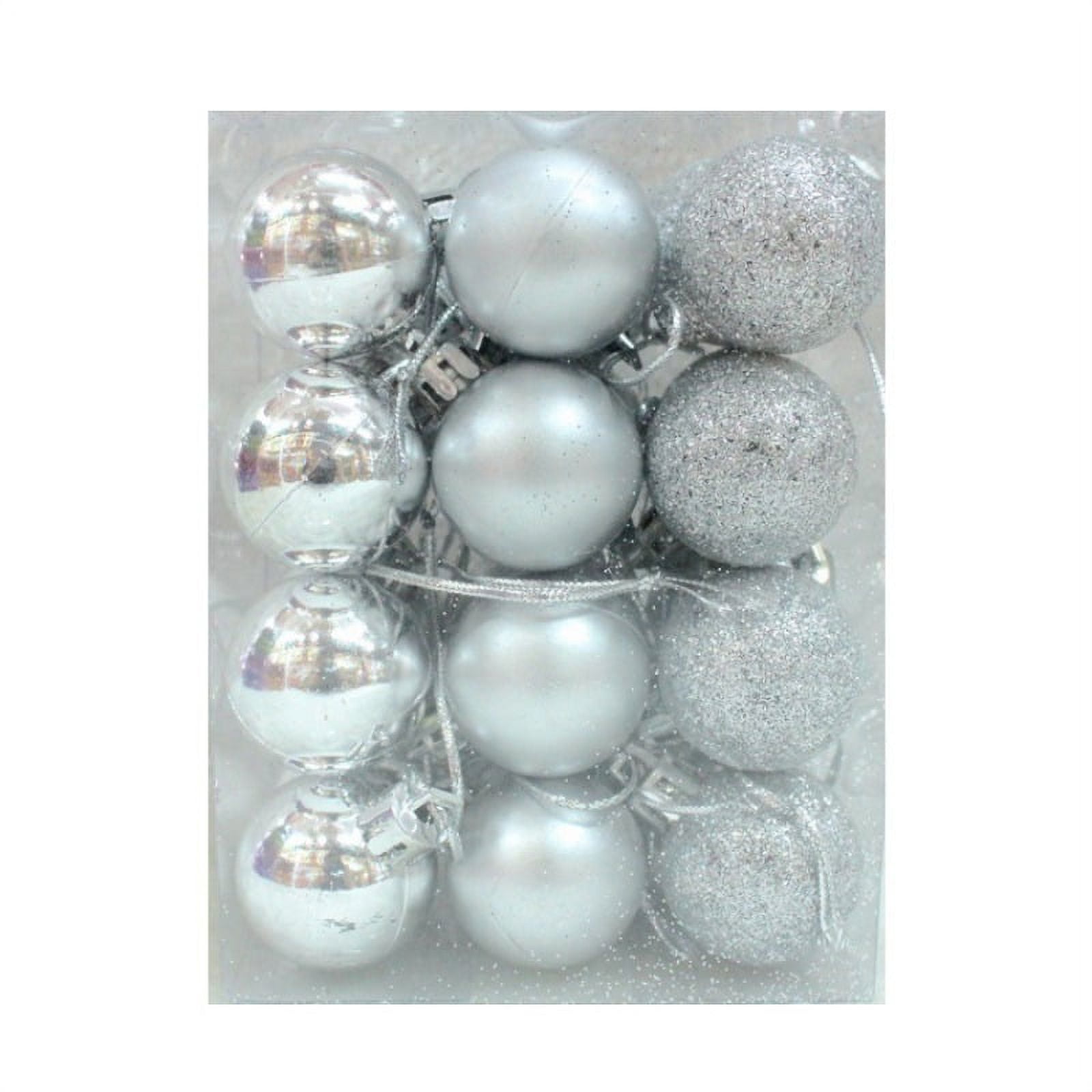 24PCS Christmas Balls Silver Shatterproof Christmas Tree Ball Ornaments ...