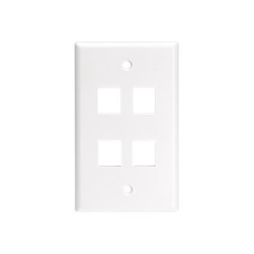 Datacomm Recessed Low Voltage Media Outlet Plate - 1 Socket, White ...