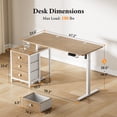 GUNAITO 47.2" Electric Standing Desk with 3-Drawer Cabinet, Adjustable ...