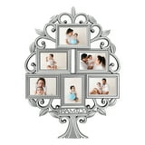 28x21 Sliver PVC Picture Frame Tree Wall Display for 4x6 Photos Multi ...