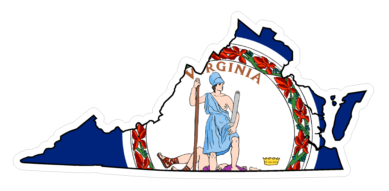 Virginia State (Q46) Shape Flag Vinyl Decal Sticker Car/Truck Laptop ...