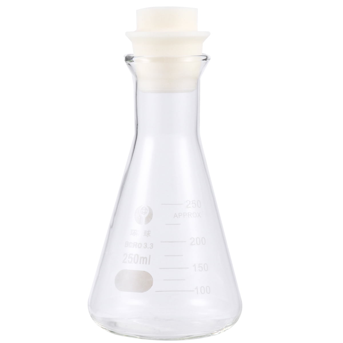 1 matraz cónico de vidrio con corcho para experimentos de química de ...