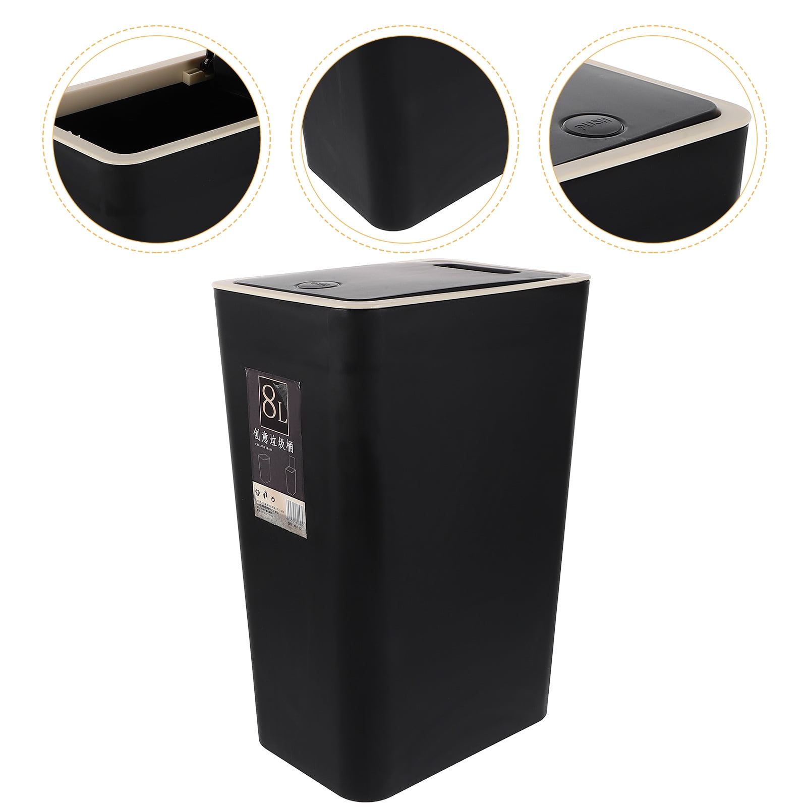 Click here for Oulii Kitchen Rubbish Bin Plastic Black Waste Coll... prices