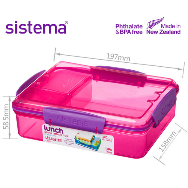 Sistema Lunch Stack Square To Go Lunch Box | 975ml Food Container with ...
