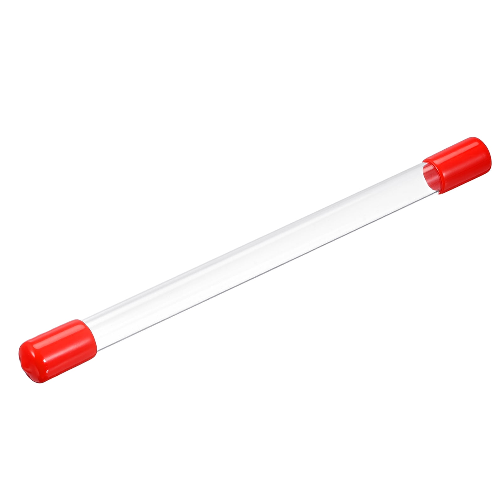 Clear Rigid Tube Round Plastic Tubing with Red Rubber Cap, 305mm/ 12 ...