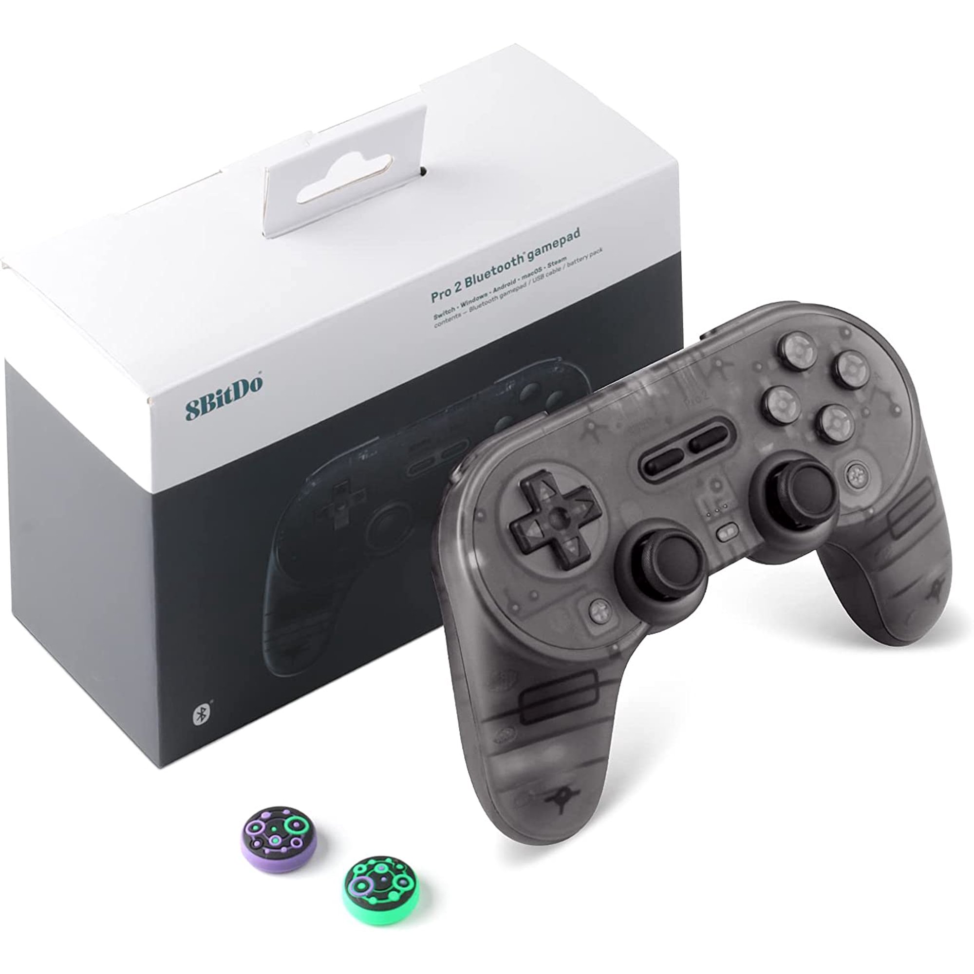 8Bitdo Pro 2 Controller Bluetooth Transparent Black Edition | Knasta Chile