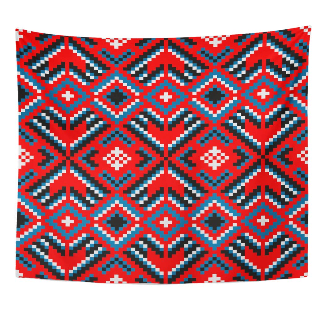REFRED Aztec Trendy Contemporary Ethnic Embroidery Cross Squares ...