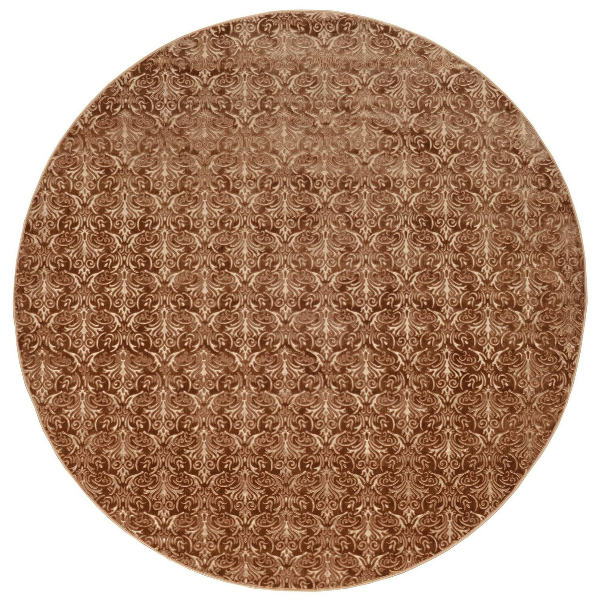 Click here for Linon Evolution Damask 8 Ft. Round Area Rug  Brown... prices