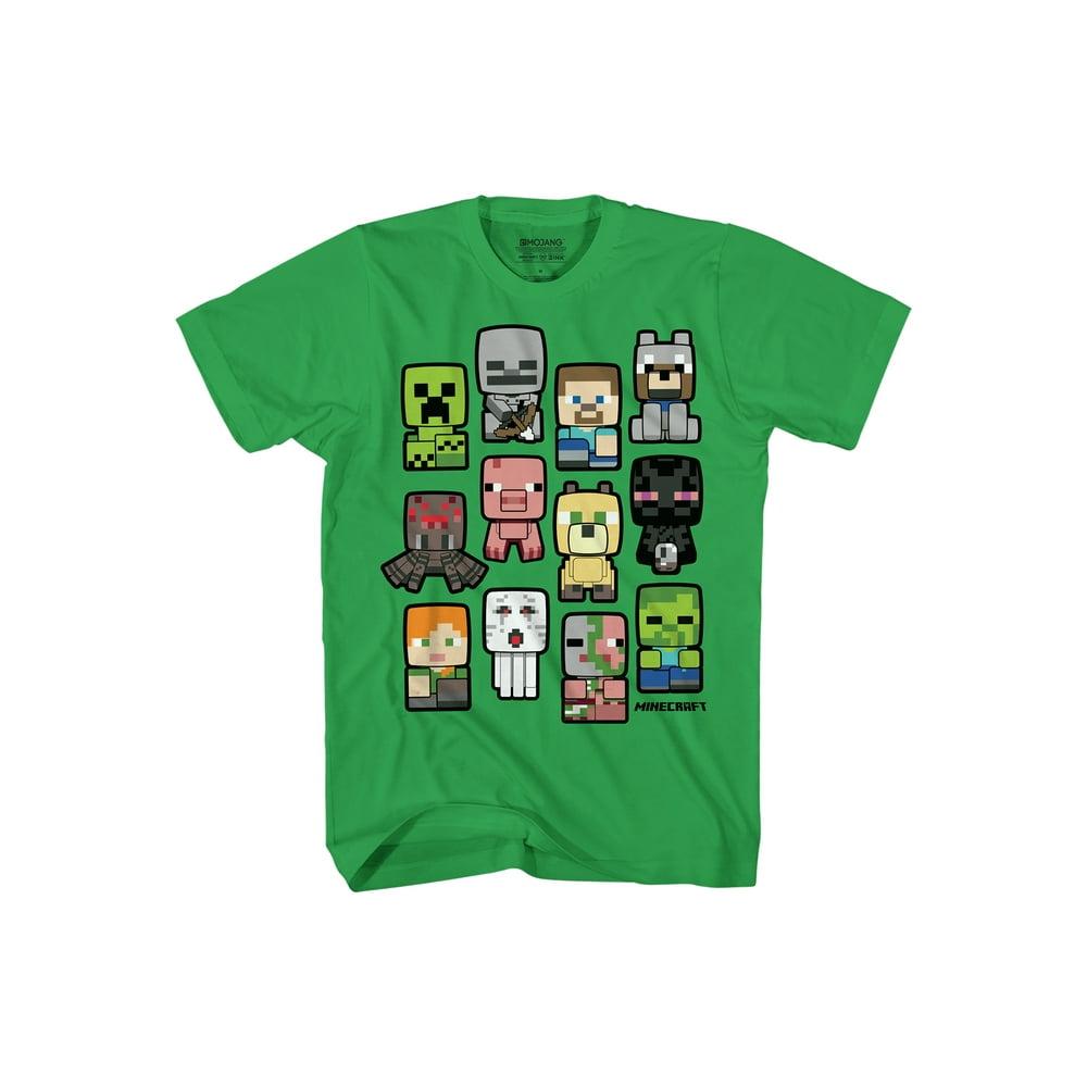 Minecraft - Minecraft Boys 4-18 Bobble Mobs Roll Call Short Sleeve ...