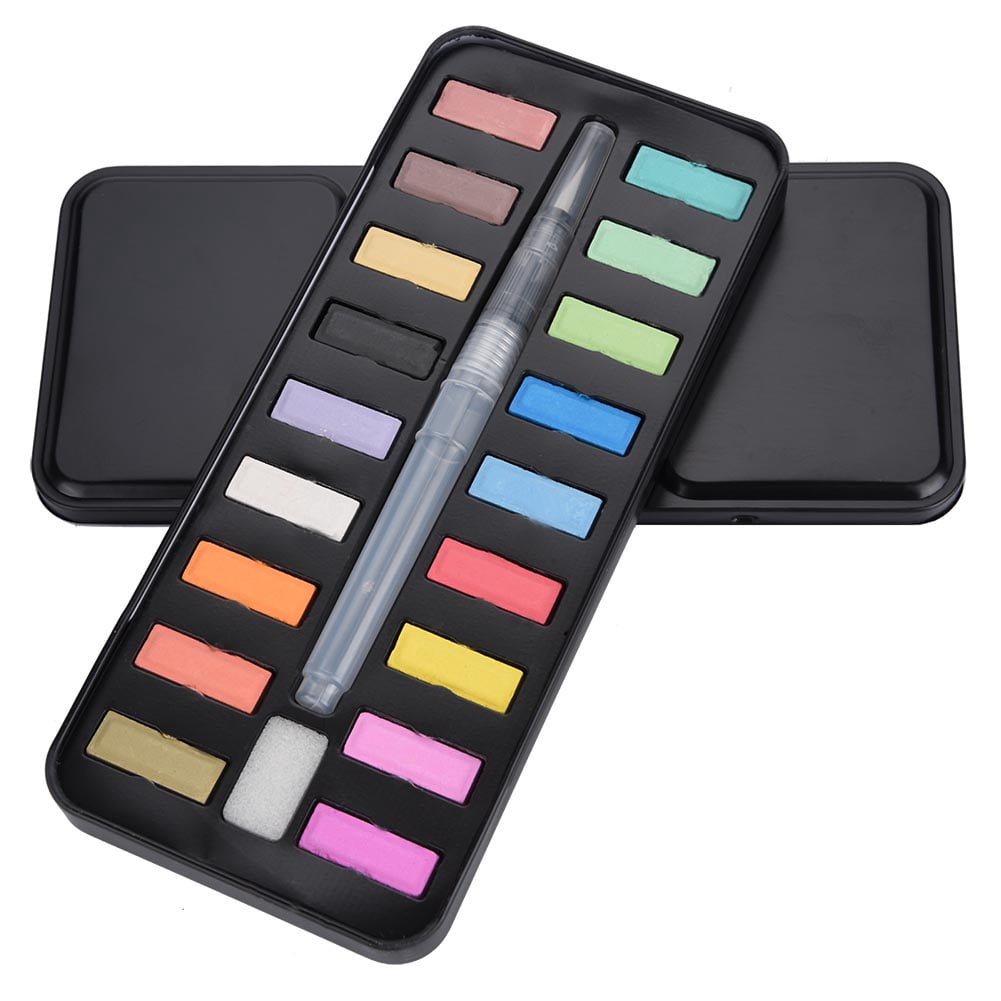 Juego de pintura de acuarela sólida, pigmento soluble, pincel para ...