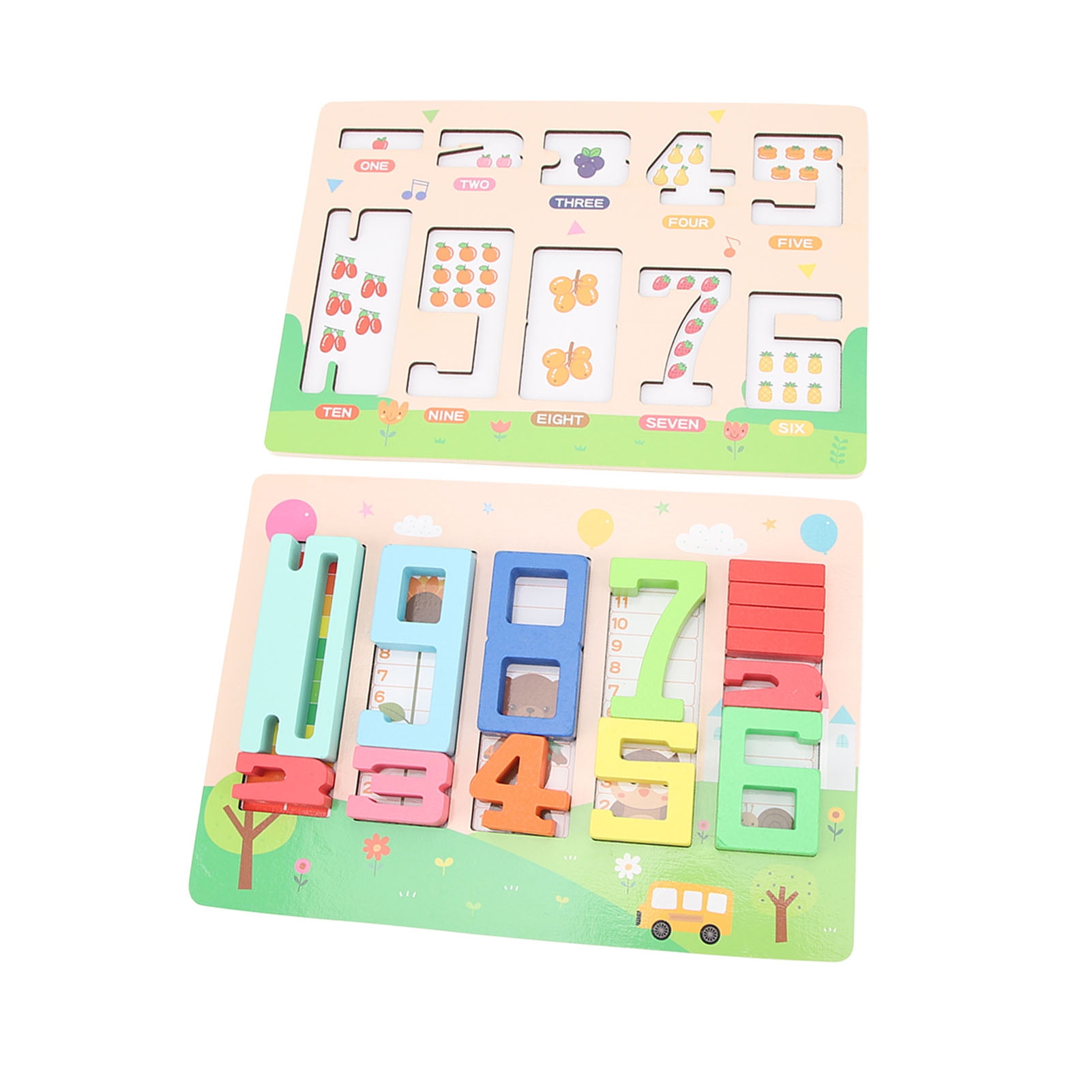 Kids Number Shape Math Blocks, Wood Number Blocks Toy Endless Fun For ...