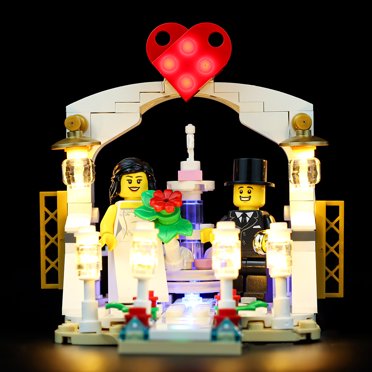 Romantic Lego 40197 Bride & Groom Wedding Favor Set, 2 Minifigure Cake ...