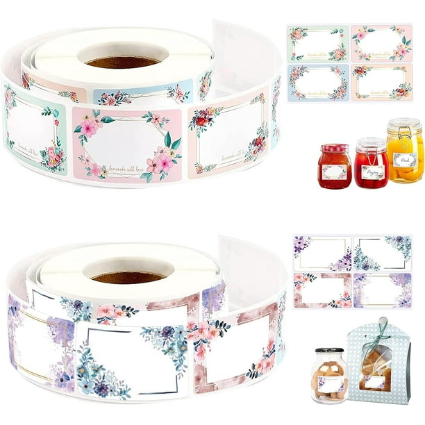 8 Colours, 5x3 cm, Jar Label Stickers, 500 PCS Homemade Jam Labels ...