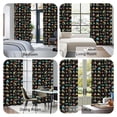 Excavator and Helicopter Black Pattern Blackout Curtains,Triple Weaved ...