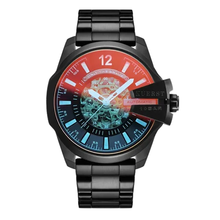 KUERST Trendy Steel Strap Men‘s Mechanical Watches Clearly See The ...