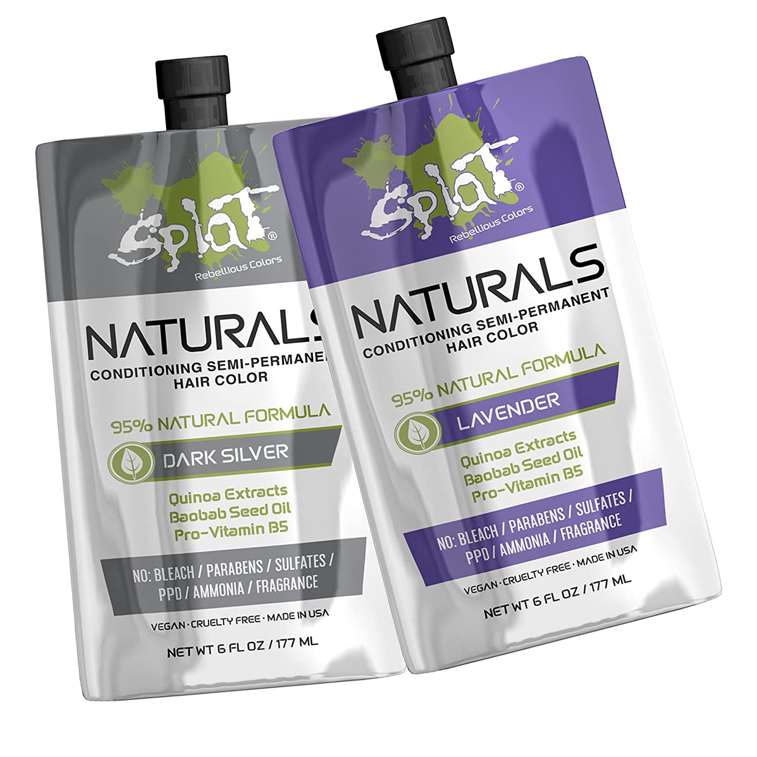 Splat Naturals Color Bundles - Split Hair Dye Looks (Lavender & Silver ...
