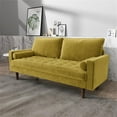 Kingway Furniture Velvet Genoa Living Room Sofa In Goldenrod - Walmart.com