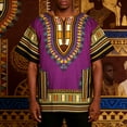 Bibifish Mens T-Shirt Novelty Graphic Ethnic Dashiki Print Crew Neck ...
