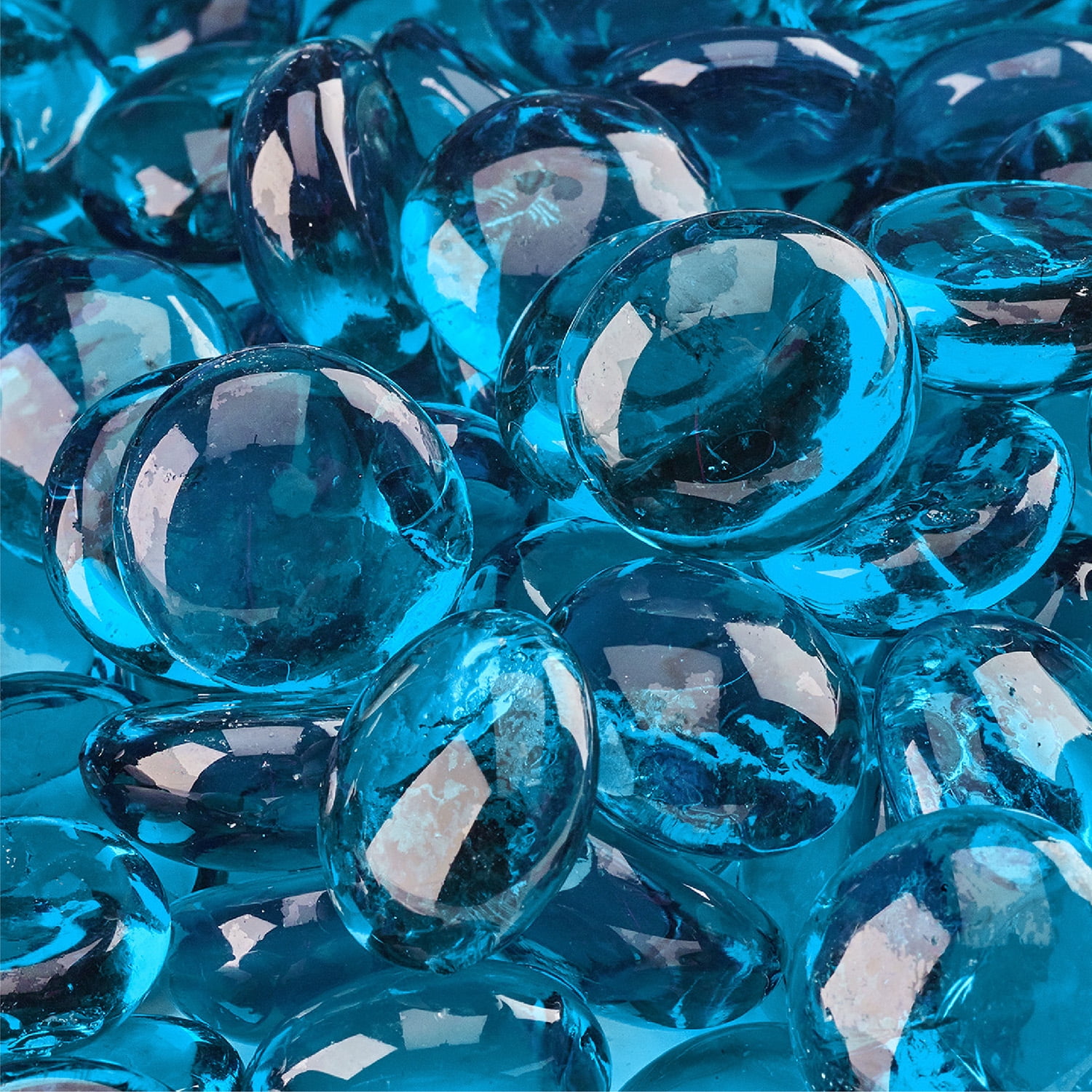 Blue Fire Glass | Tahitian Blue, Fire Glass Beads, 3/4" | 10 lbs ...