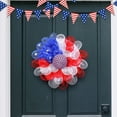 15 Inch Mesh Independence Day Wreath, Red White Blue American Flag ...