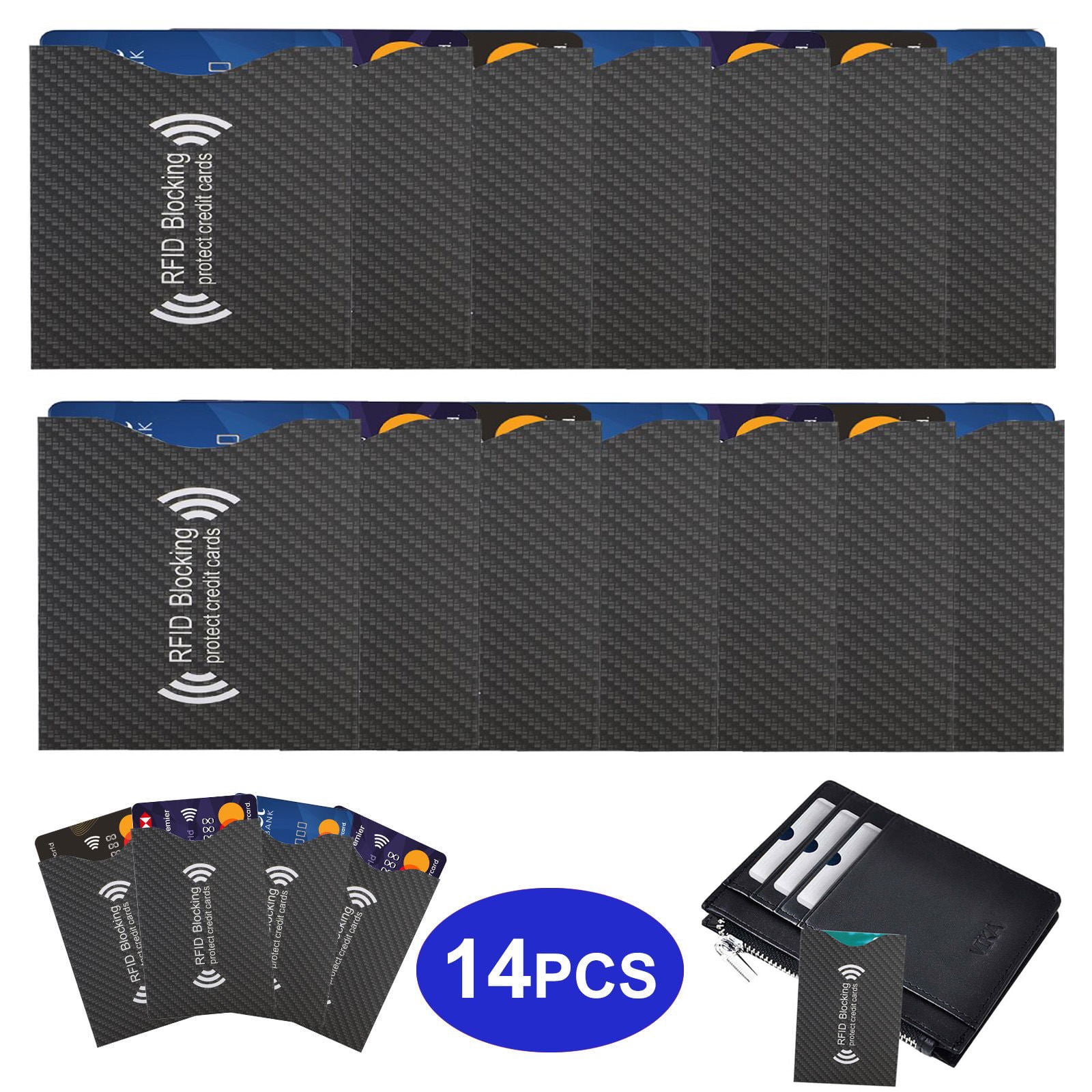 14pcs RFID Blocking Card Sleeves, EEEkit Identity Theft Preventive ...