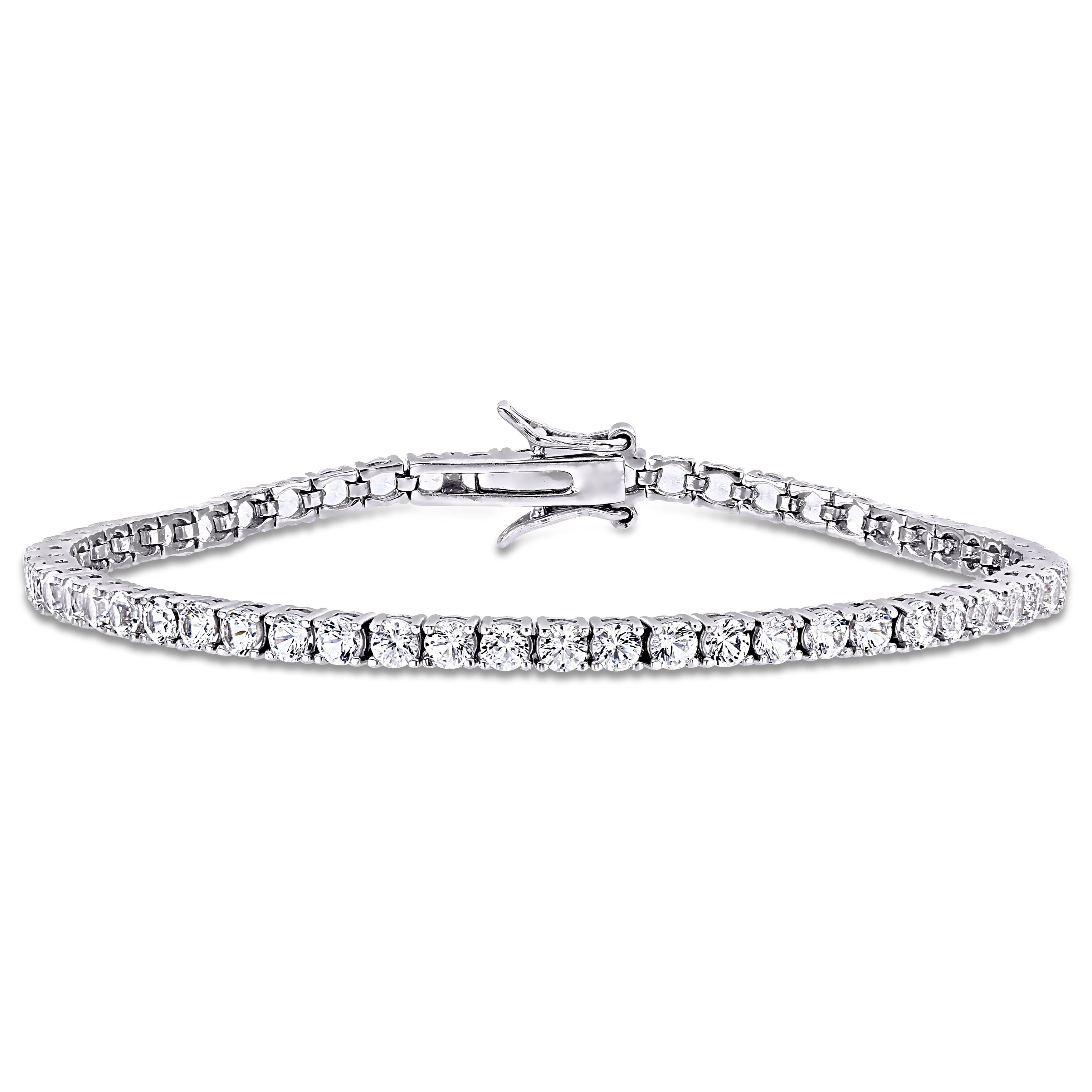 Miabella 10 Ct Tgw Oval Cubic Zirconia Tennis Bracelet In Sterling