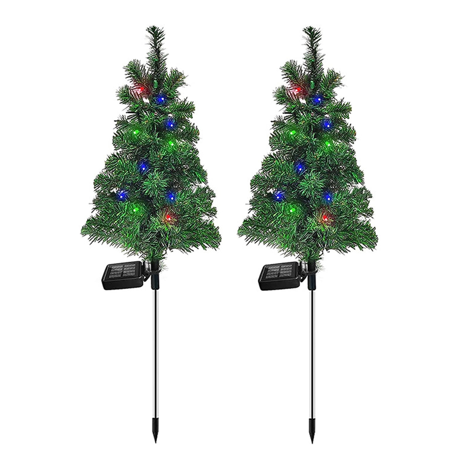 Yasu Outdoor Solar Christmas Lights 2pcs Solar Christmas Tree Lights ...