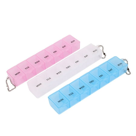 Travel Plastic Weekly Medicine Storage Tablet Pill Sorter Organizer Box ...