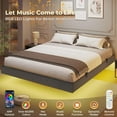 Amuzer Queen Size Floating Bed Frame with LED Lights, Metal Platform ...