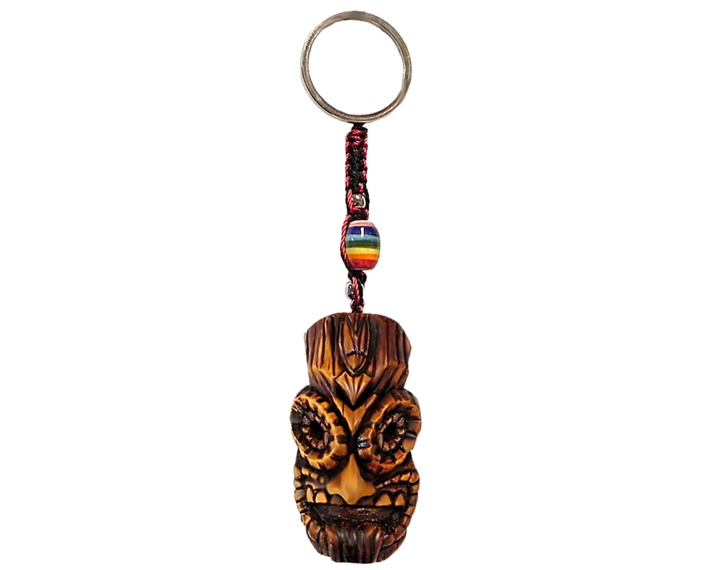 Tongue Out Polynesian Tiki Head 3D Figurine Keychain Multicolored ...