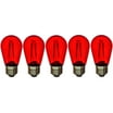 S14 RED colored LED filament Plastic bulbs Box of 5 - Walmart.com