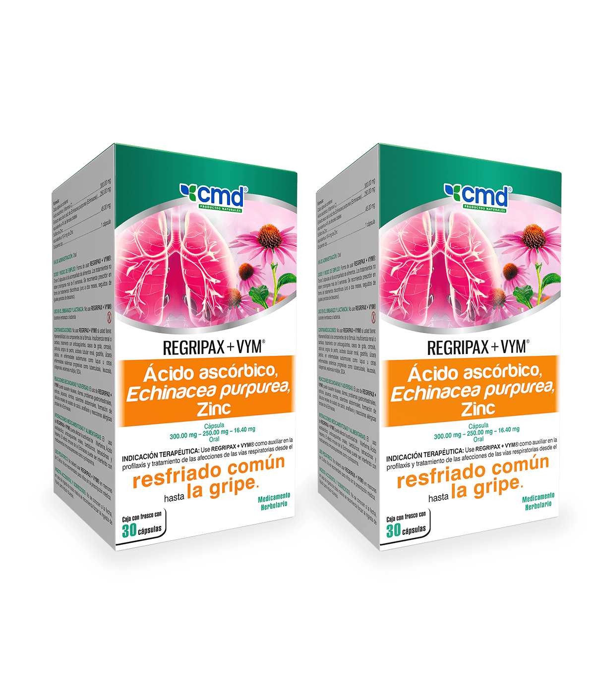 REGRIPAX + VYM Vitamina C, Echinacea purpurea y Zinc | CMD | Duo pack ...